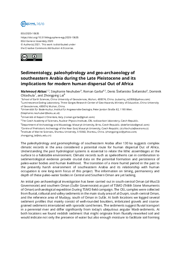 (PDF) Sedimentology, paleohydrology and geo-archaeology of southeastern ...