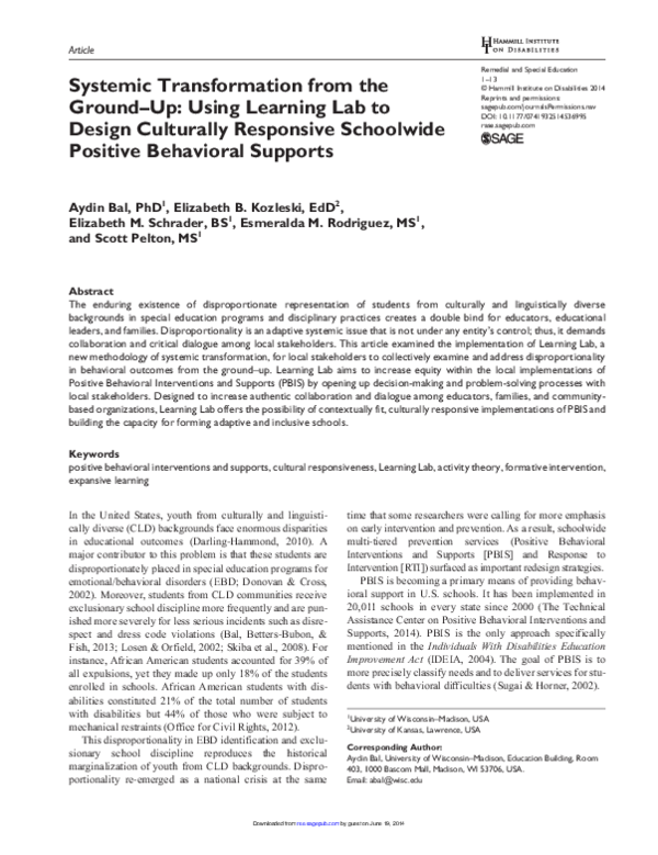 (PDF) Systemic Transformation from the Ground–Up
