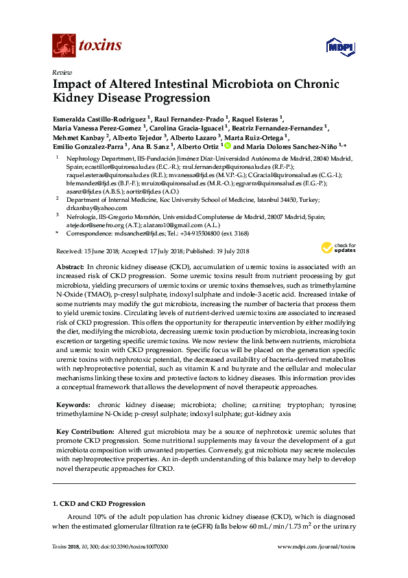 (PDF) Impact of Altered Intestinal Microbiota on Chronic Kidney Disease ...