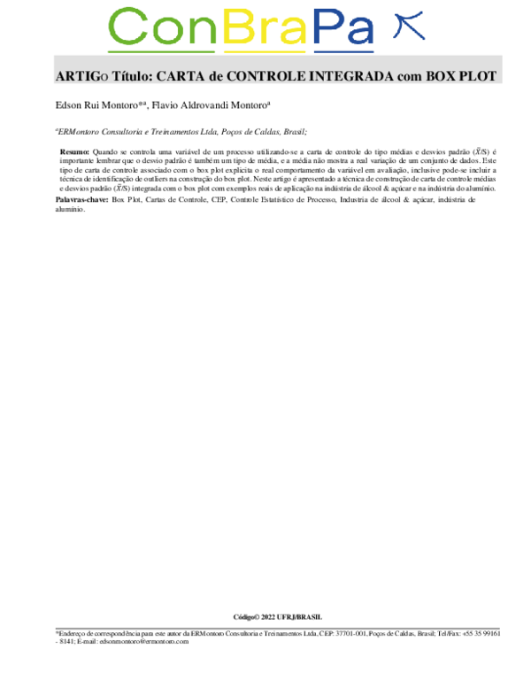 (PDF) Carta de Controle Integrada com Box Plot