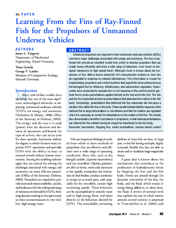 (PDF) Learning From the Fins of Ray-Finned Fish for the Propulsors of ...