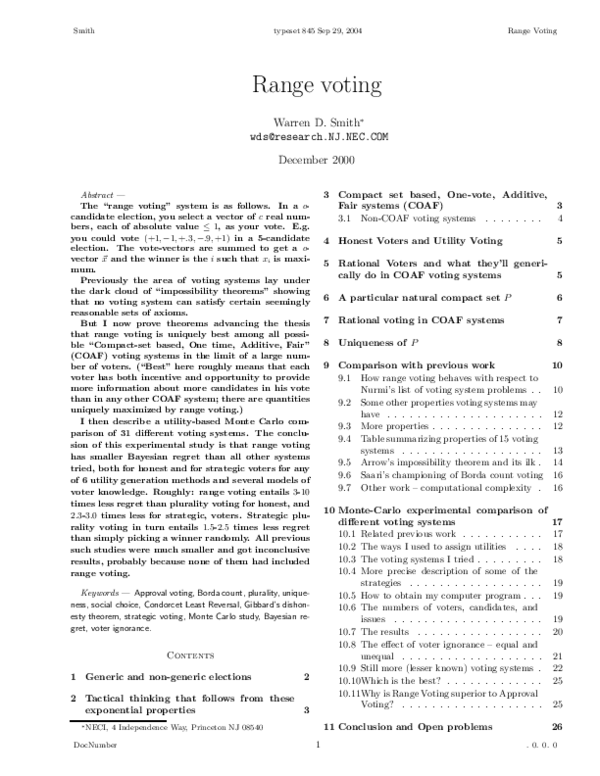 (PDF) Range voting