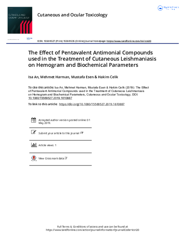 (PDF) The effect of pentavalent antimonial compounds used in the ...