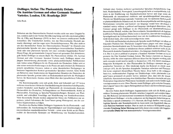 (PDF) Review of "Dollinger 2021, 1st ed. Österreichisches Deutsch oder ...