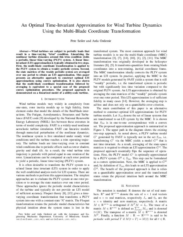 (PDF) An optimal time-invariant approximation for wind turbine dynamics ...