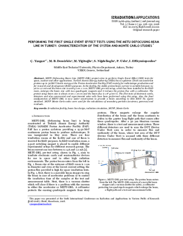 (PDF) Performing the First Single Event Effect Tests Using the Metu ...
