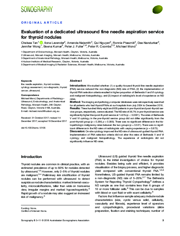 (PDF) Evaluation of a dedicated ultrasound fine needle aspiration ...