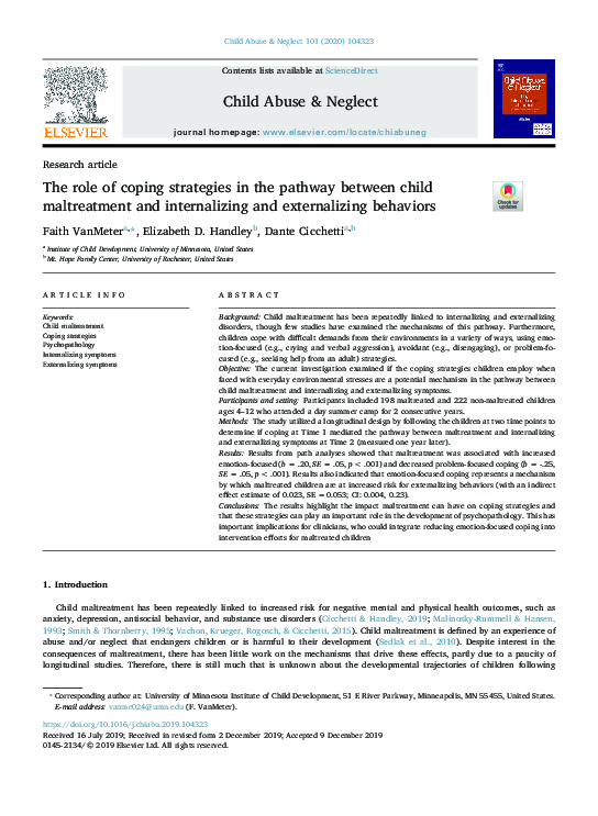 (PDF) The role of coping strategies in the pathway between child ...