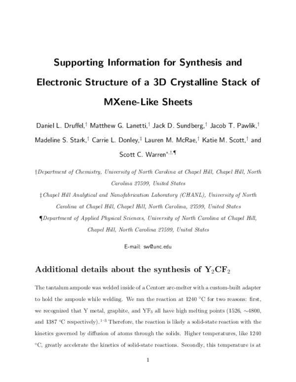 (PDF) Synthesis and Electronic Structure of a 3D Crystalline Stack of ...