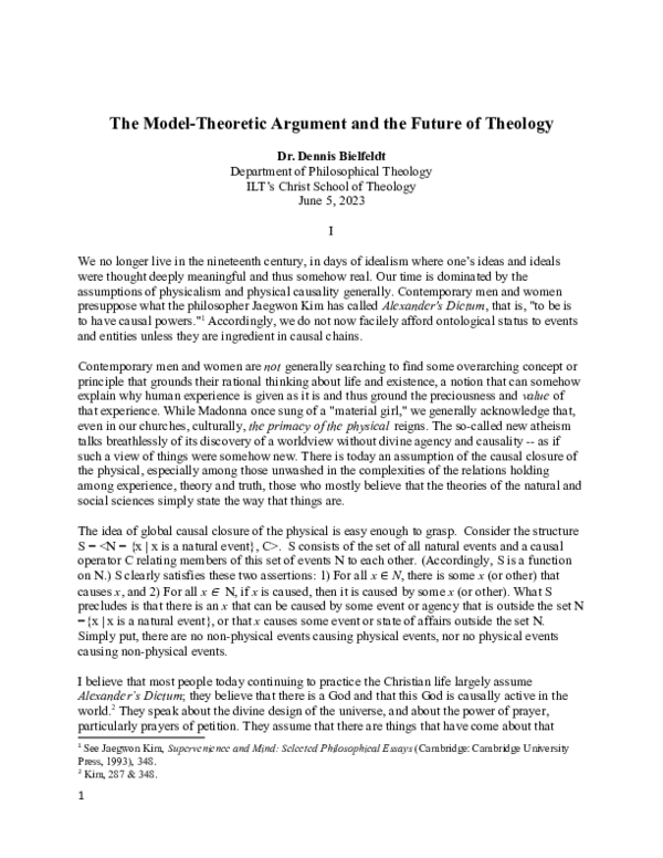 (DOC) The Model-Theoretic Argument and the Future of Theology