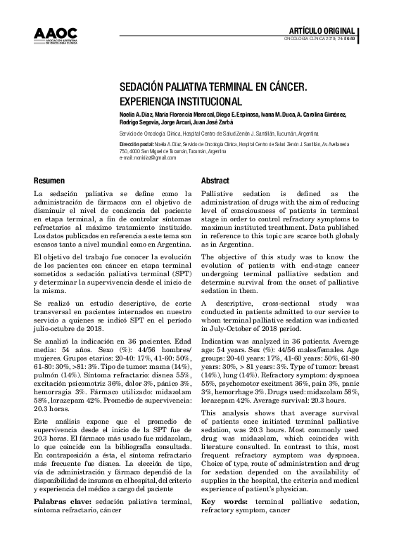 (PDF) Sedación paliativa terminal en cáncer