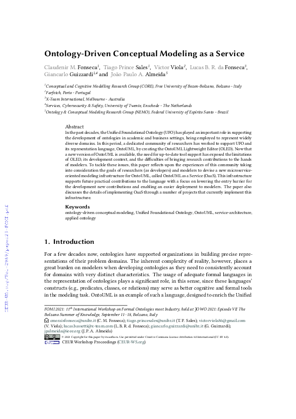 (PDF) Ontology-Driven Conceptual ModelLing as a Service | Tiago Sales - Academia.edu