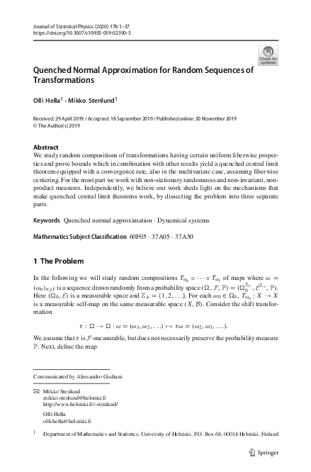 (PDF) Sequences of Random Transformations