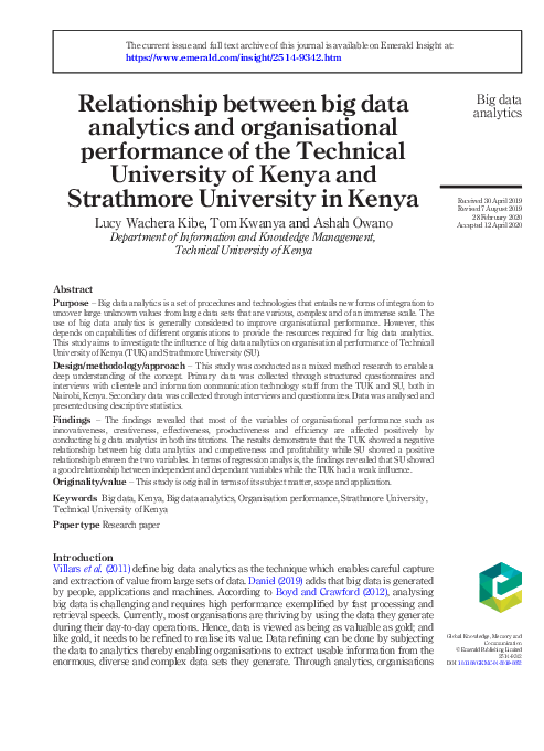 Pdf Relationship Between Big Data Analytics And Organisational 7988