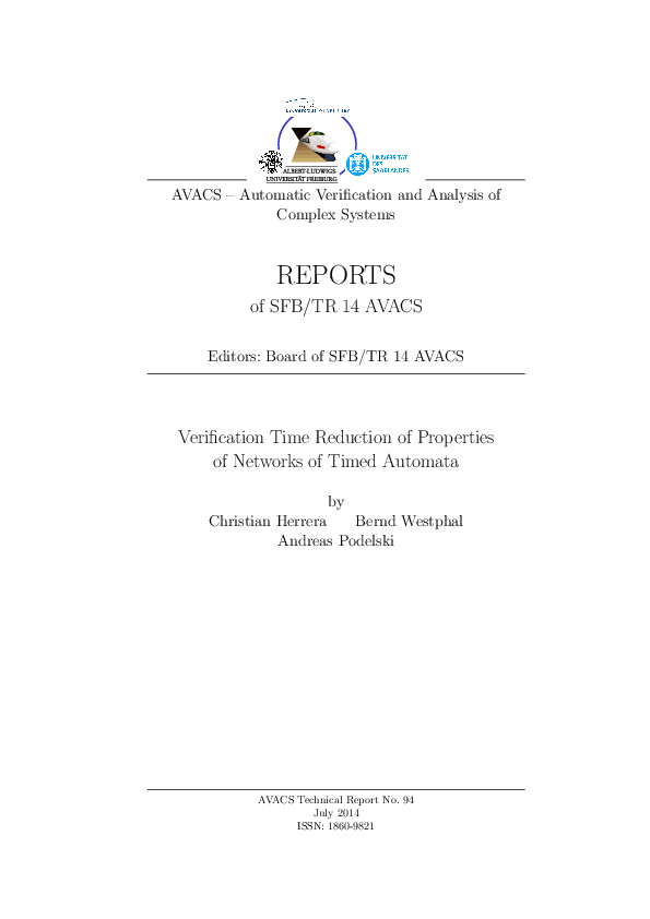 Pdf Verification Time Reduction Of Properties Of Networks Of Timed