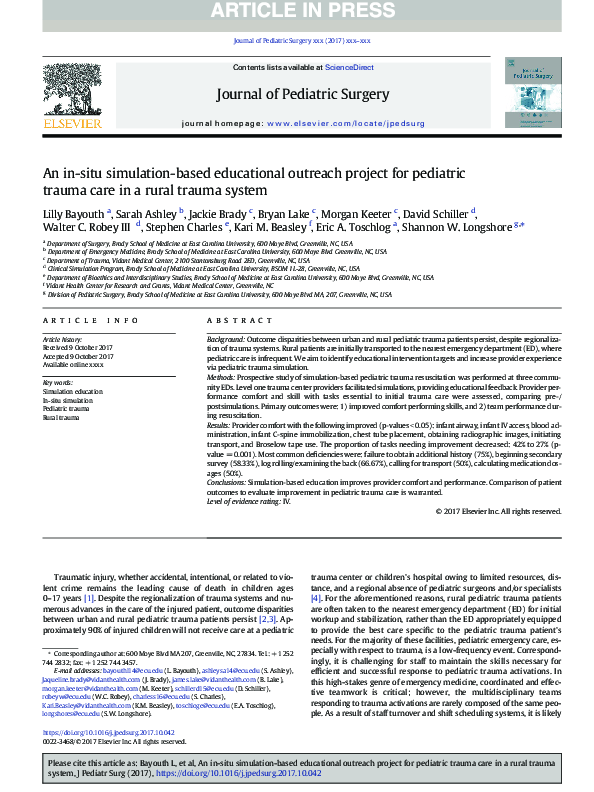 (PDF) An in-situ simulation-based educational outreach project for ...
