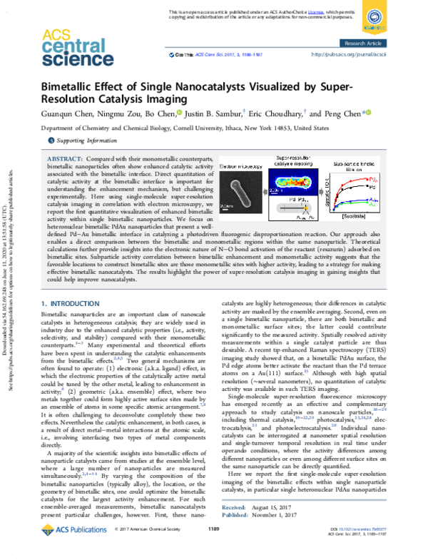 (PDF) Bimetallic Effect of Single Nanocatalysts Visualized by Super ...