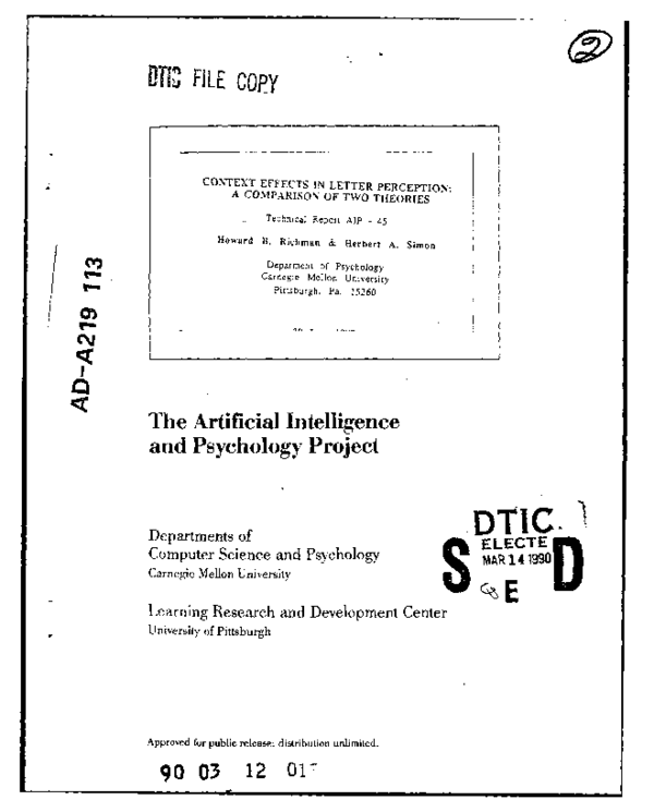 (PDF) Context effects in letter perception: Comparison of two theories ...