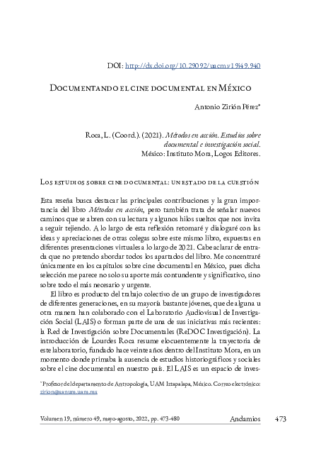 (PDF) Documentando el cine documental en México