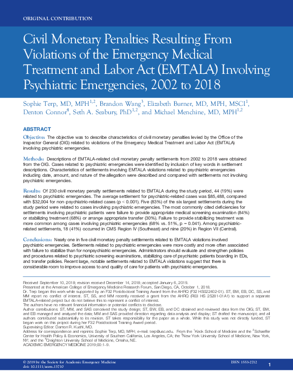 (PDF) Civil Monetary Penalties Resulting From Violations of the ...
