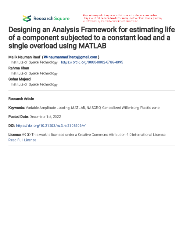 (PDF) Designing an Analysis Framework for estimating life of a ...