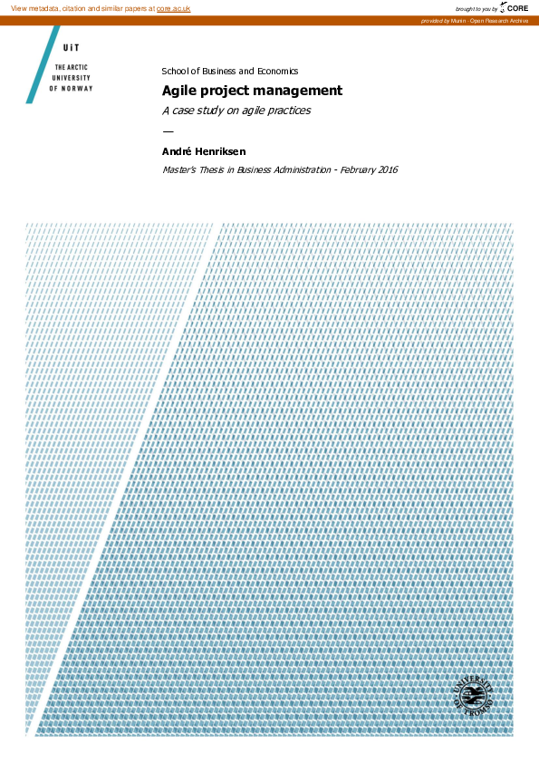 (PDF) Agile project management - a case study on agile practices