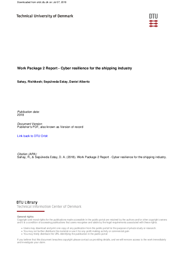 (PDF) Cyber Resilience Framework for Shipping