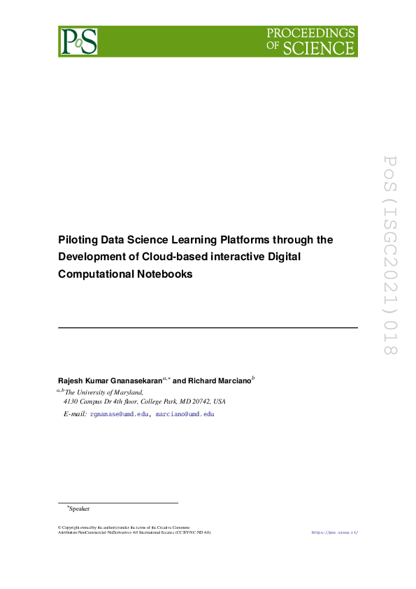 (PDF) Piloting Data Science Learning Platforms through the Development of Cloud-based ...