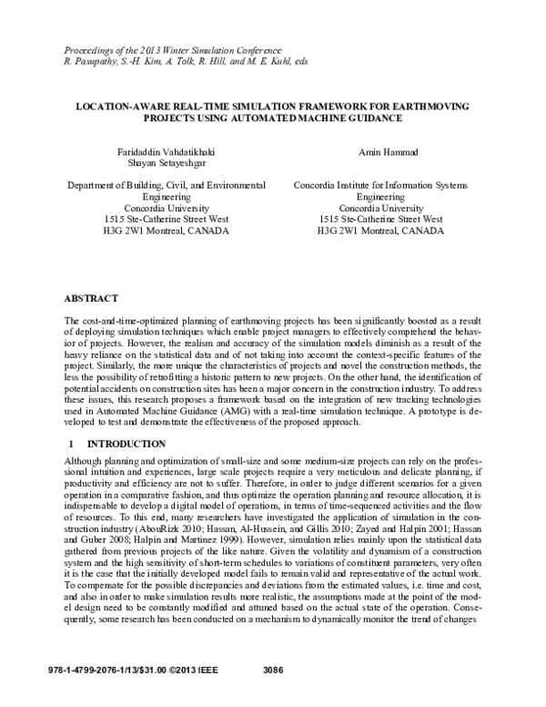 (PDF) Location-aware real-time simulation framework for earthmoving ...