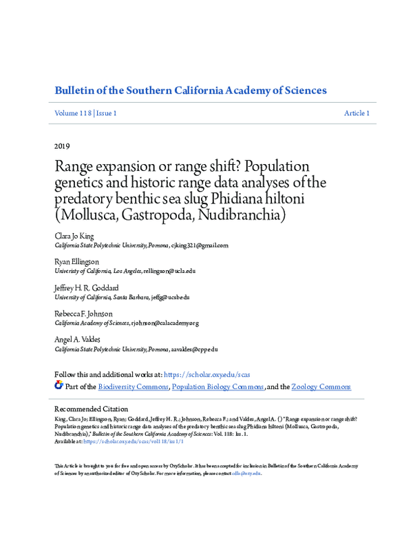 (PDF) Range Expansion or Range Shift? Population Genetics and Historic ...