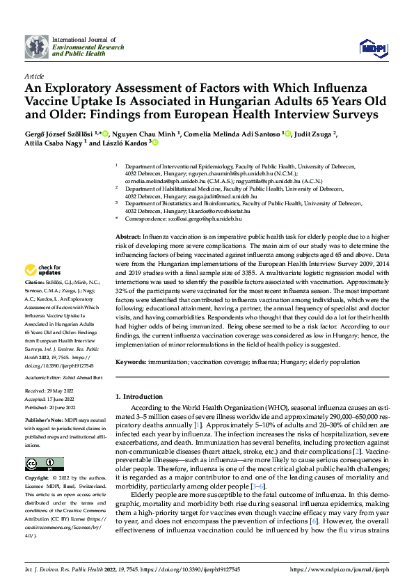 (PDF) An Exploratory Assessment of Factors with Which Influenza Vaccine ...