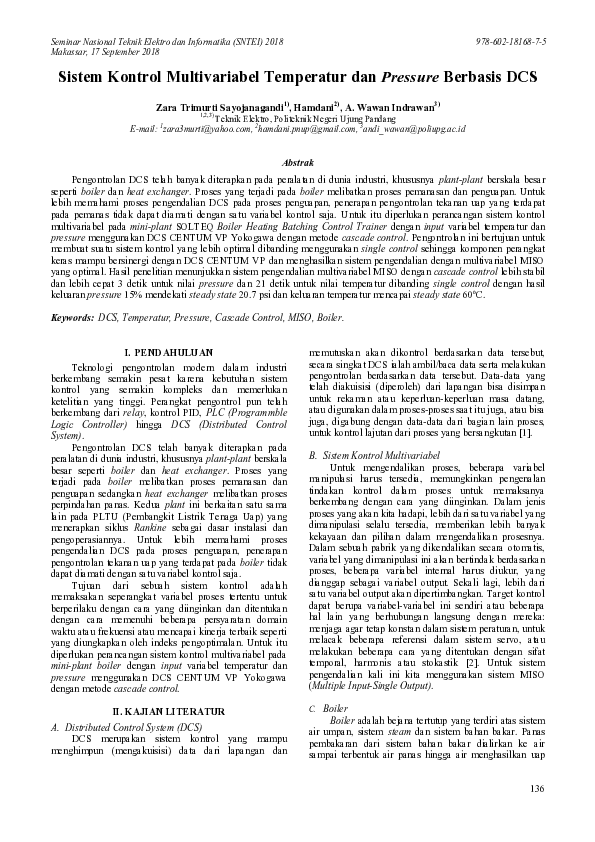(PDF) Sistem Kontrol Multivariabel Temperatur dan Pressure Berbasis DCS