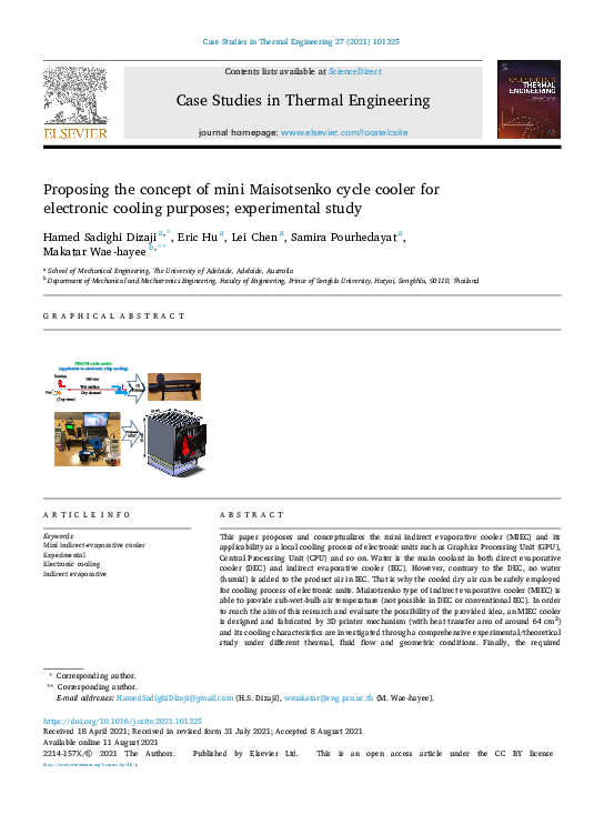 (PDF) Proposing the concept of mini Maisotsenko cycle cooler for ...