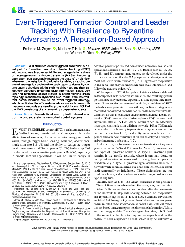 (PDF) Event-Triggered Formation Control and Leader Tracking With ... (PDF) Event-Triggered Formation Control and Leader Tracking With ...