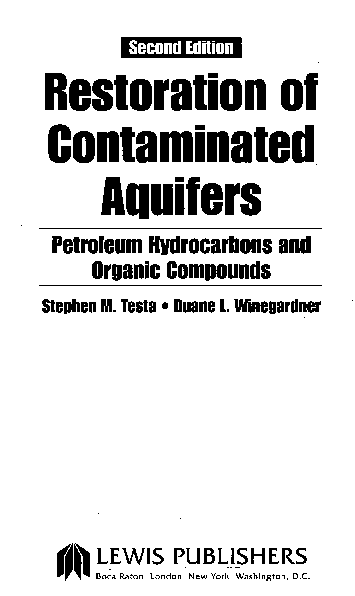 (PDF) Restoration of Contaminated Aquifers