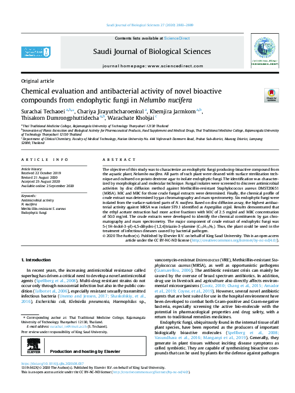 Pdf Chemical Evaluation And Antibacterial Activity Of Novel Bioactive