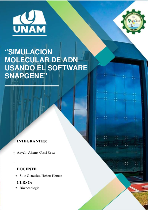 (PDF) "SIMULACION MOLECULAR DE ADN USANDO EL SOFTWARE SNAPGENE"