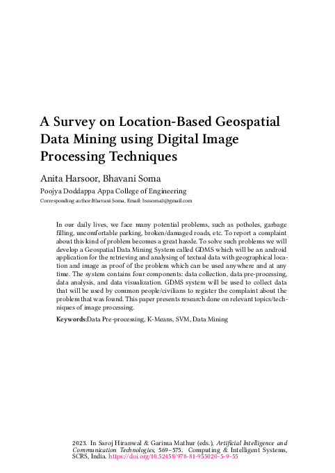 (PDF) A Survey on Location-based Geospatial Data Mining Using Digital ...