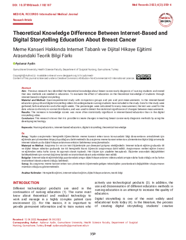 (PDF) Theoretical Knowledge Difference Between Internet-Based and Digital Storytelling Education ...