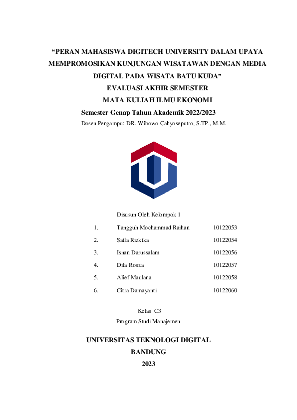 (PDF) PERAN MAHASISWA DIGITECH UNIVERSITY DALAM UPAYA MEMPROMOSIKAN ...