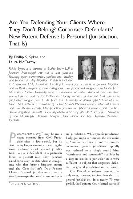 (PDF) Are You Defending Your Clients Where They Don't Belong? Corporate ...