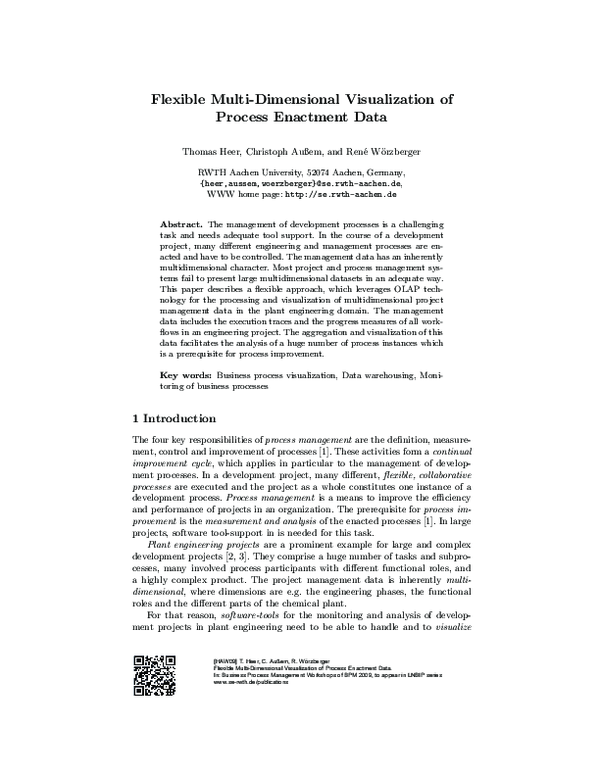 Pdf Flexible Multi Dimensional Visualization Of Process Enactment Data