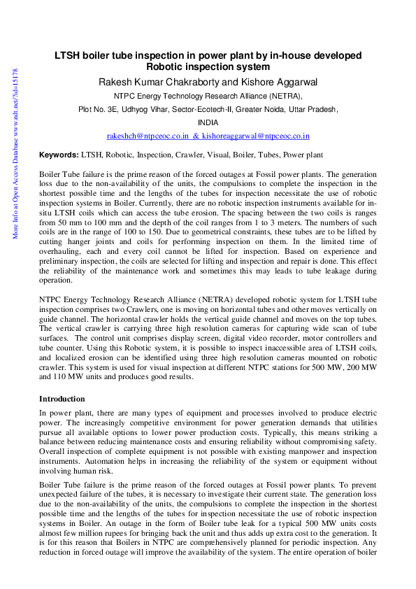 (PDF) LTSH boiler tube inspection in power plant by in-house developed ...