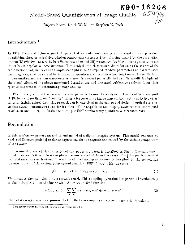 (PDF) Model-based quantification of image quality