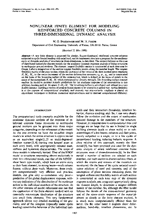 Nonlinear Finite Element For Modeling Reinforced Concrete Columns In Three Dimensional Dynamic