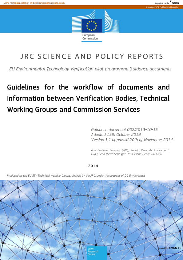 (PDF) EU Environmental Technology Verification pilot programme ...