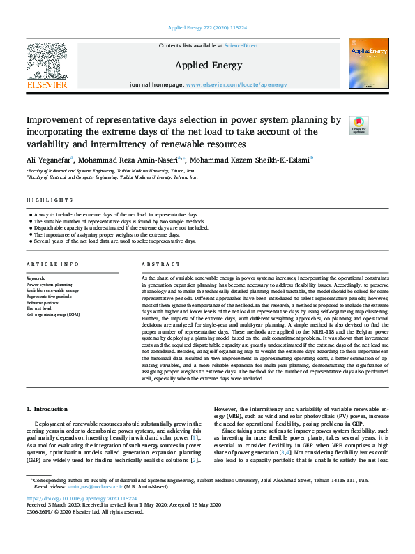 (PDF) Improvement of representative days selection in power system ...