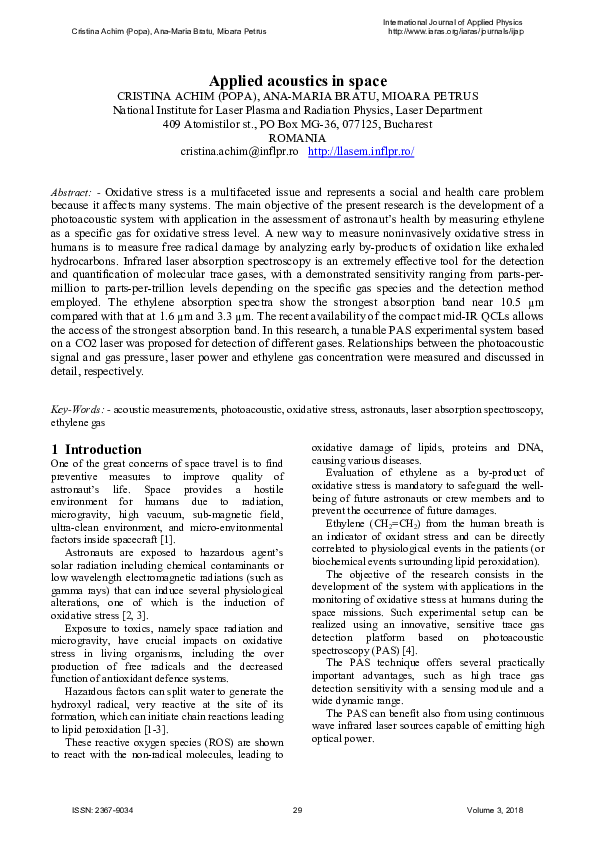 (PDF) Applied Acoustics in Space
