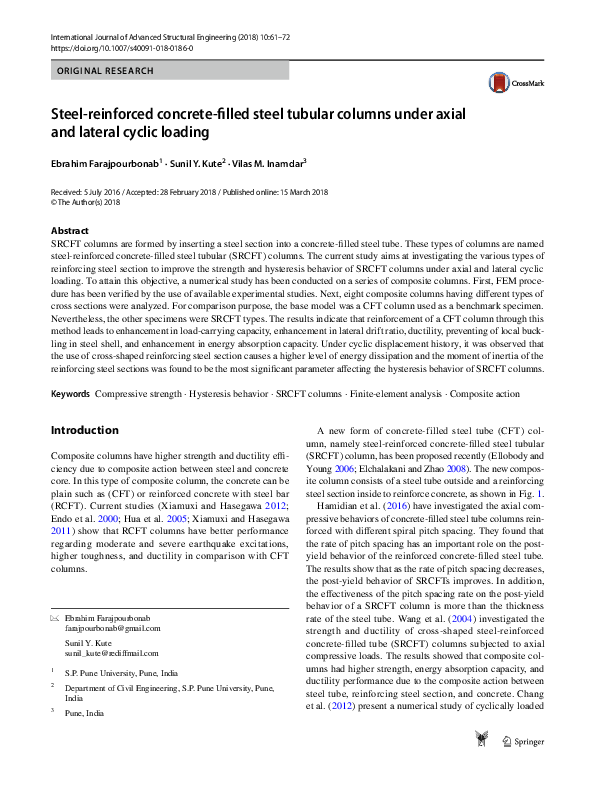 (PDF) Steel-reinforced concrete-filled steel tubular columns under ...