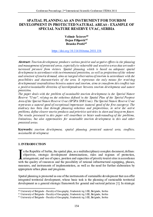 (PDF) Spatial Planning as an Instrument for Tourism Development in ...
